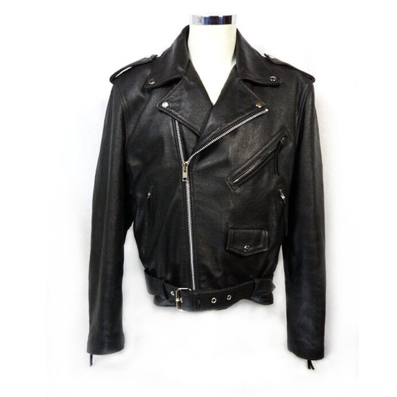 Fmc | Jackets & Coats | Fmc First Black Leather Motorcycle Biker Jacket ...
